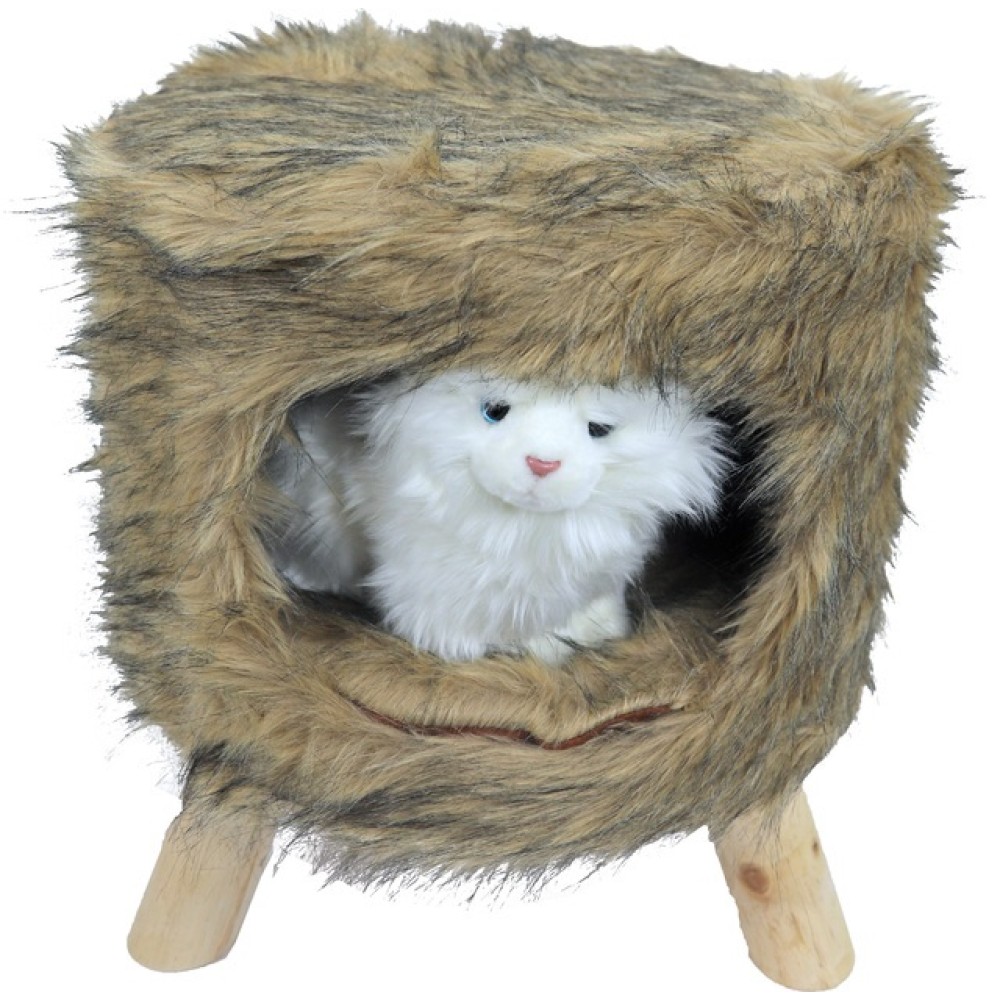 Boony Poef Rond Pluche - Beige/ 021 0532